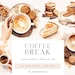 Watercolor Coffee Break Clipart, Coffee Clipart, Coffee Time ...