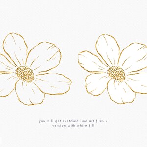 Gold Glitter Wild Flowers, Gold Floral Clip Art, Glitter Leaves, Meadow ...