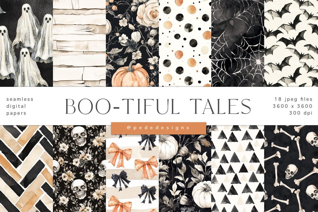 Boo_tiful Tales Digital Papers Set, Halloween Digital Paper Pack ...