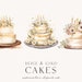 Beige & Gold Cakes Clipart, Wedding Clipart, Birthday Cake Illustration ...