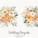 Wedding Bouquets, Watercolor Peach Flowers, Floral Clipart, Wedding ...