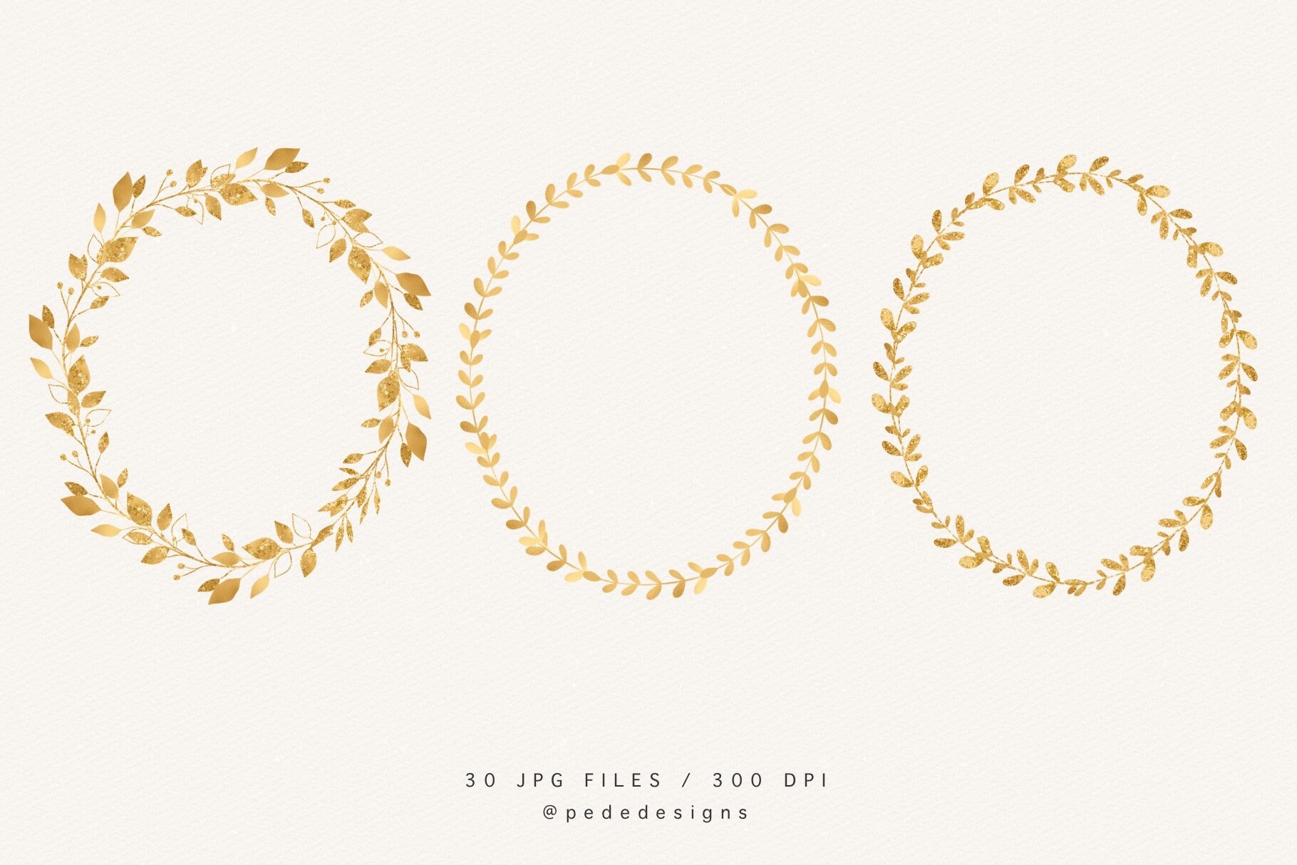 Gold Wreaths and Laurels Clipart Gold Botanical Frame Gold - Etsy