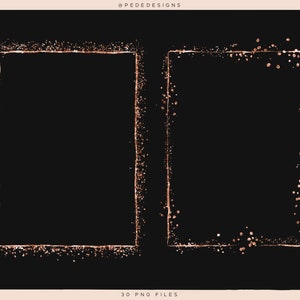 Rose Gold Frames Clip Art, Glitter Geometric, Sparkly Design Elements ...