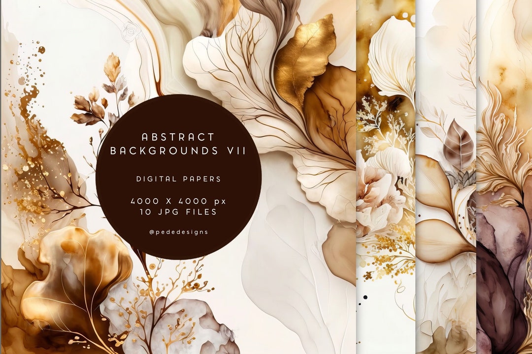 Abstract Backgrounds, Digital Paper Pack, Alcohol Ink Art, Floral ...