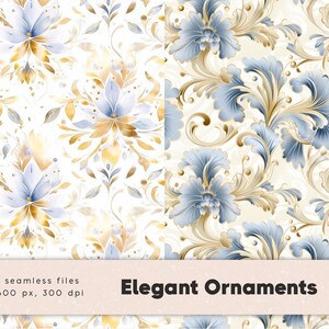 Elegant Digital Paper, Ornaments Patterns, Decorative Seamless Patterns ...