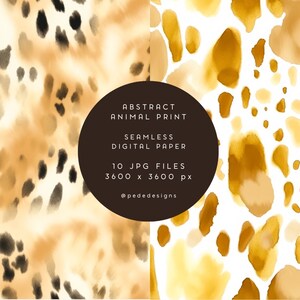 Watercolor Abstract Animal Skin Digital Papers, Safari Pattern ...