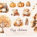 Cozy Autumn, Watercolor Autumn Clipart, Fall Png Graphics, Falling ...