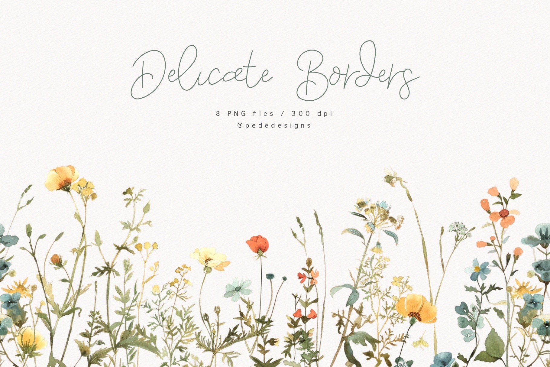 Dainty Flowers Border Clip Art
