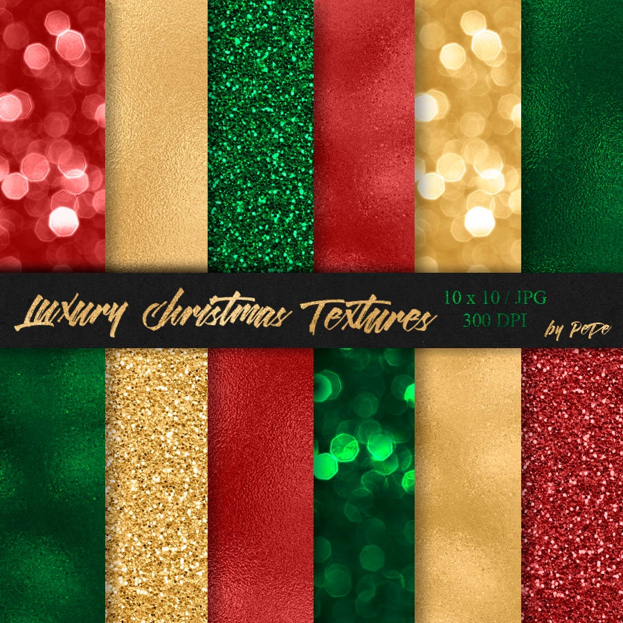 Red Green Gold Glitter Texture Glitter digital paper Background ...