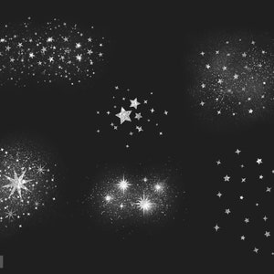 Silver Magical Stars, Star Png, Glitter Clip Art, Mystical Moon ...