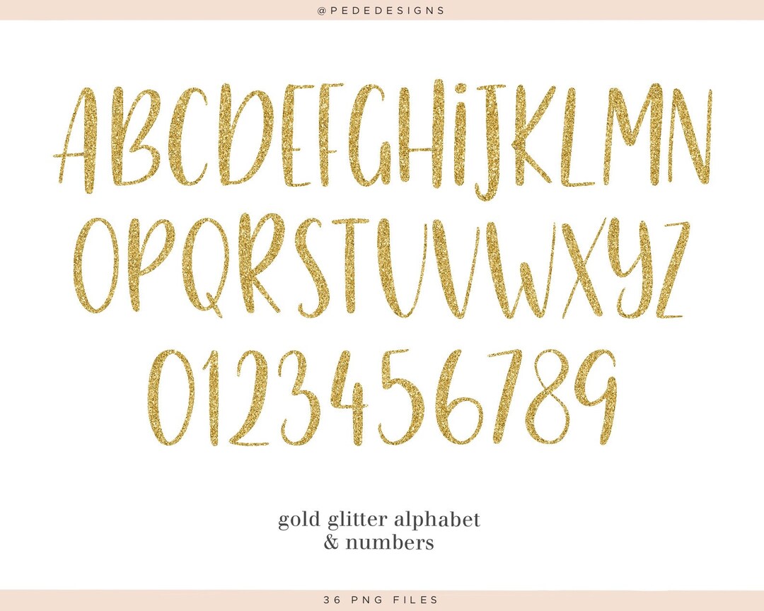 Gold Glitter Alphabet Clipart, Gold Glitter Digital Alphabet, Letters ...