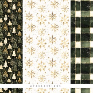 Family Holidays Digital Paper Pack, Christmas Digital Papers, Holiday ...