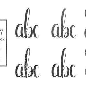 Black Alphabet Clip Art, 4 Luxury Styles, Black Foil, Black Glitter ...