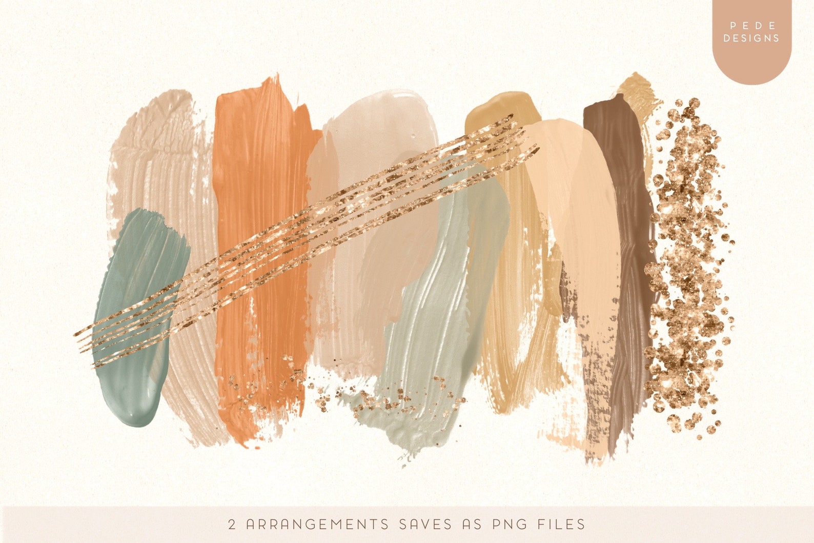 Paint Strokes Clip Art, Brush Stroke Clipart, Acrylic Paint, Glitter ...