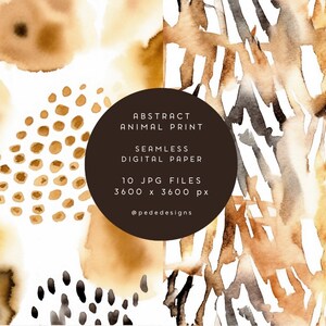 Watercolor Abstract Animal Skin Digital Papers, Safari Pattern ...
