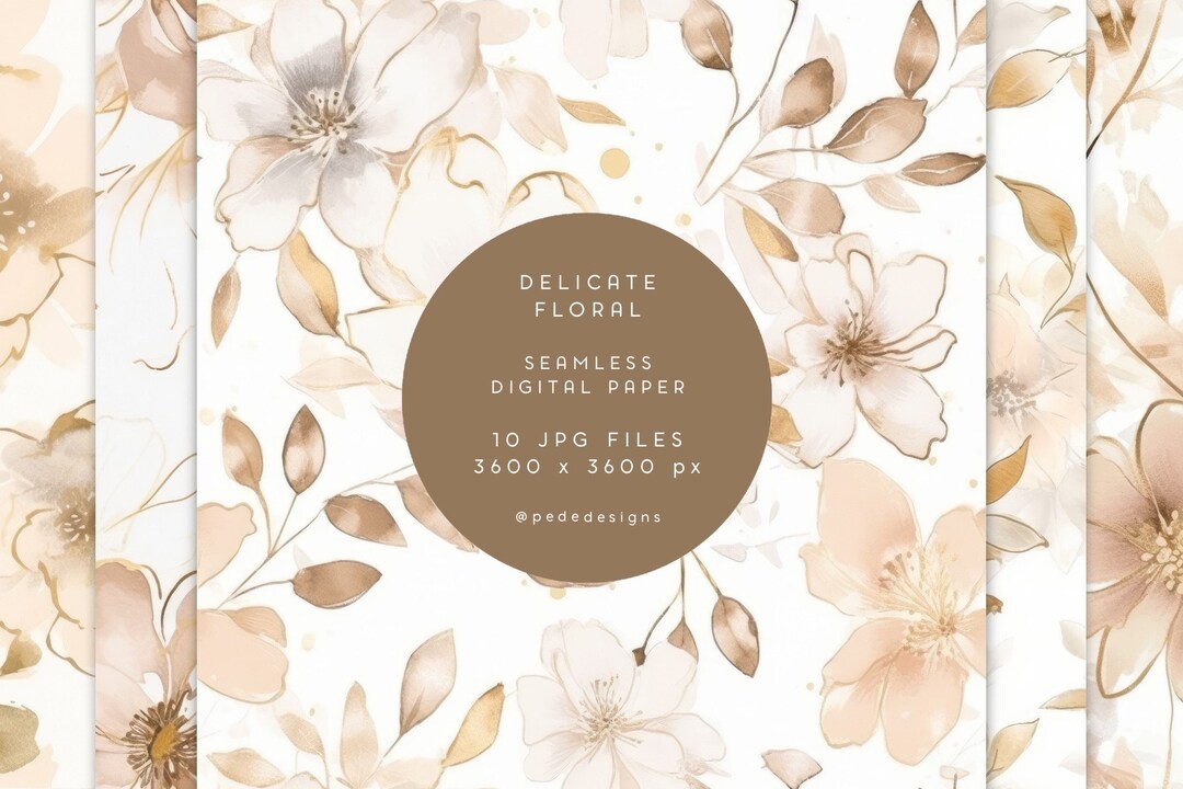 Watercolor Floral Digital Paper, Watercolor Floral Pattern, Seamless ...