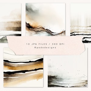 Watercolor Abstract Backgrounds, Modern Print Art, Neutral Background ...