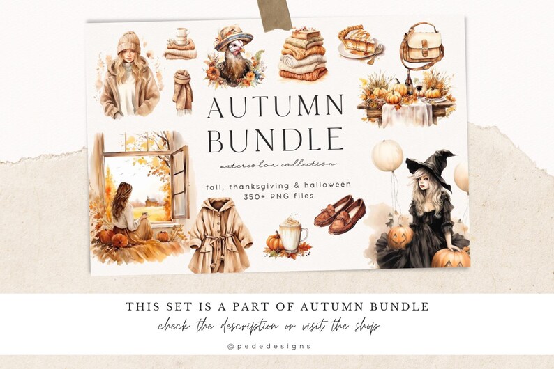 Cozy Autumn, Watercolor Autumn Clipart, Fall Png Graphics, Falling ...