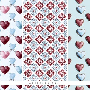 Winter Romance Digital Paper Pack, Valentine's Digital Papers, Love ...