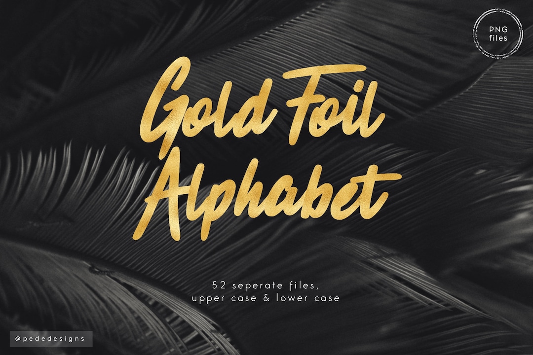 Gold Foil Alphabet Clipart, Gold Foiled Digital Alphabet, Letters ...