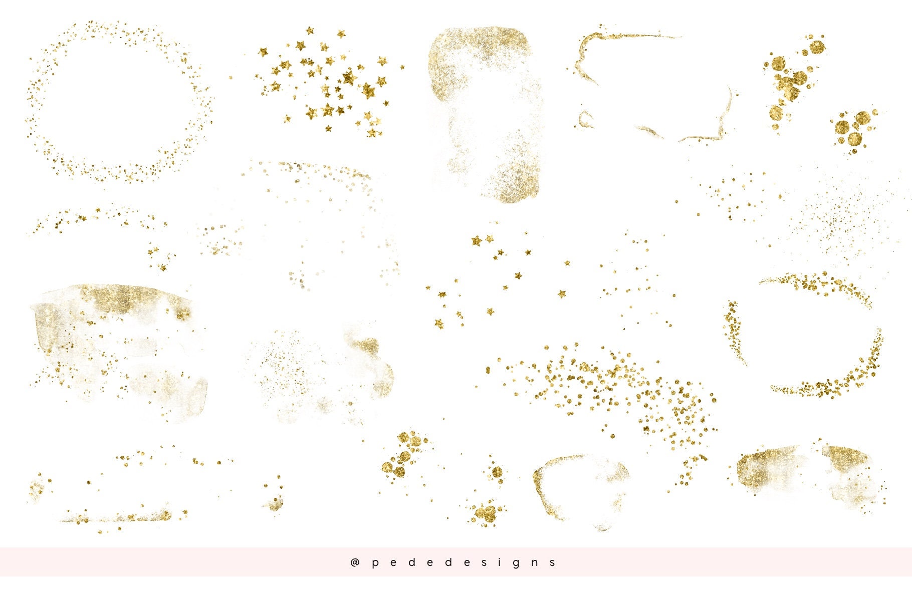 Watercolor Strokes Clipart, Gold Glitter, Pink Watercolor Splash, Paint ...