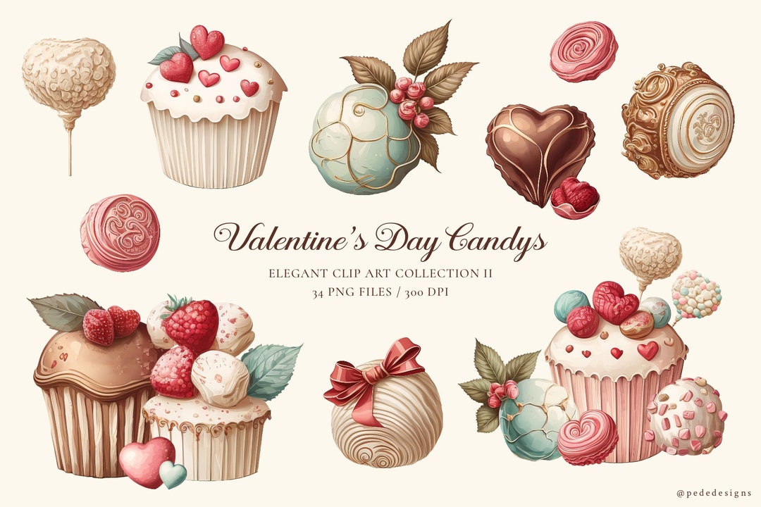 Valentine's Day Candys Clip Art, Cupcake Png, Love Clipart, Sweets ...