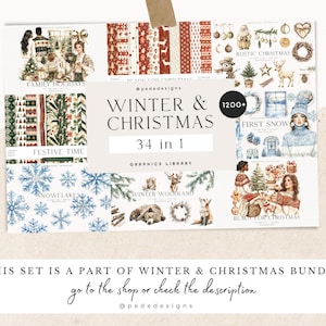 Winter Woodland, Watercolor Winter Clipart, Winter Animals, Woodland ...