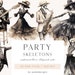 Party Skeletons Clipart, Watercolor Halloween Clipart, Spooky Clipart ...