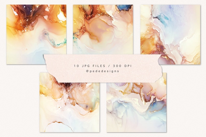 Alcohol Ink Backgrounds Digital Paper Pack Delicate Alcohol - Etsy