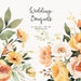 Wedding Bouquets, Watercolor Peach Flowers, Floral Clipart, Wedding ...