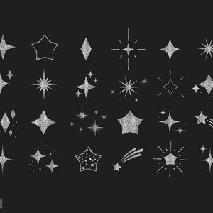 Silver Glitter Stars, Stars Png, Glitter Clip Art, Star Shape, Sparkle ...