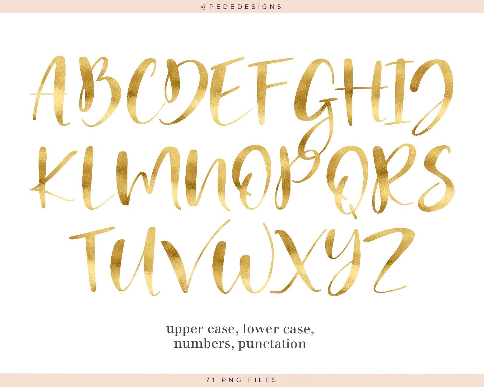 Gold Foil Alphabet Clipart Gold Foiled Digital Alphabet | Etsy