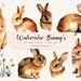 Watercolor Bunny Clip Art, Baby Bunnies Png, Easter Clipart, Rabbit Png ...