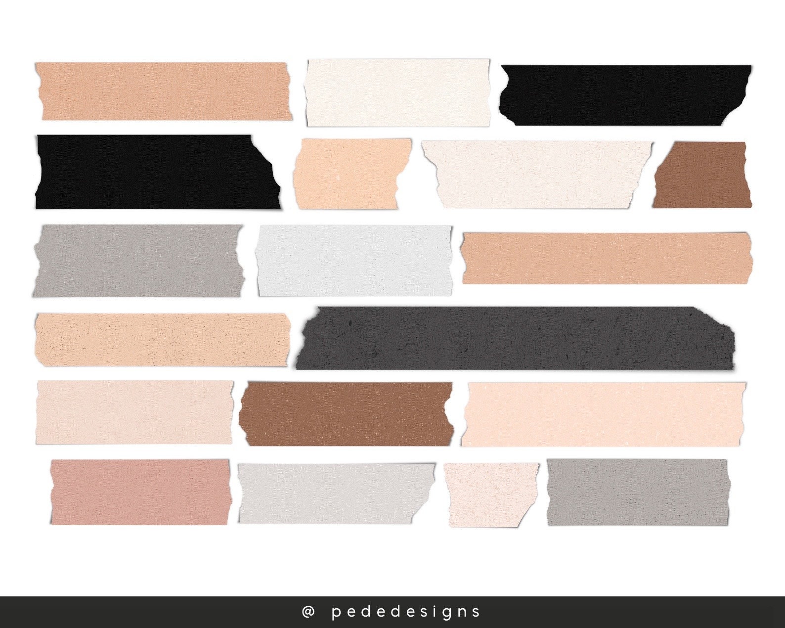 Washi Tapes Clip Art Digital Elements PNG File Goodnotes - Etsy