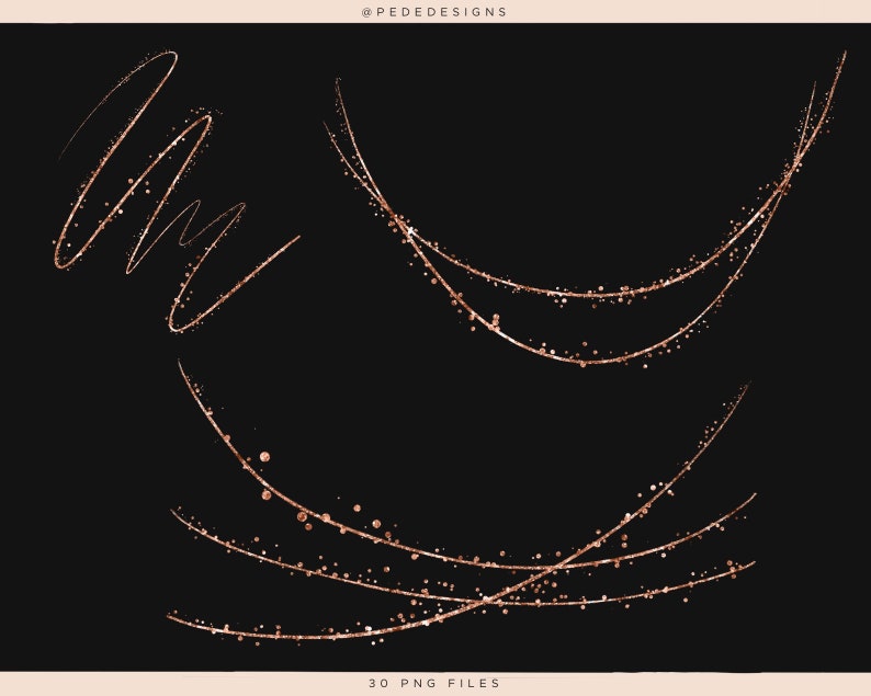 Rose Gold Frames Clip Art Glitter Geometric Sparkly Design - Etsy