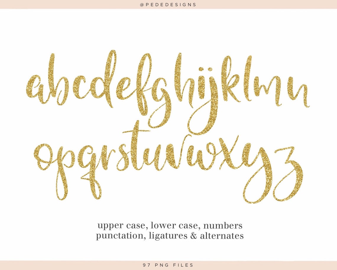 Gold Glitter Alphabet Clipart Sparkly Gold Digital Alphabet - Etsy