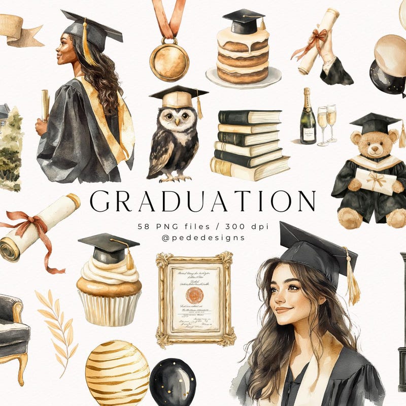Graduation Clipart Goodnotes - Etsy UK