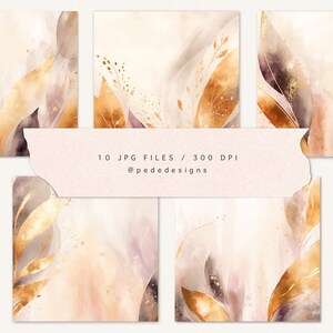 Abstract Backgrounds, Botanical Art, Digital Paper Pack, Leafy ...