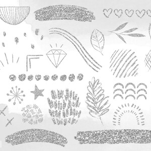 Silver Glitter Design Elements, Silver Shapes Png, Glitter Clip Art ...