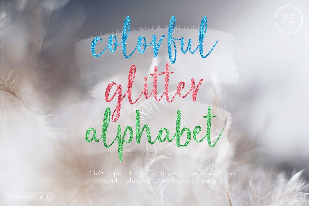 Sparkle Alphabet Clip Art, Colorful Glitter Alphabet, Lower Case ...