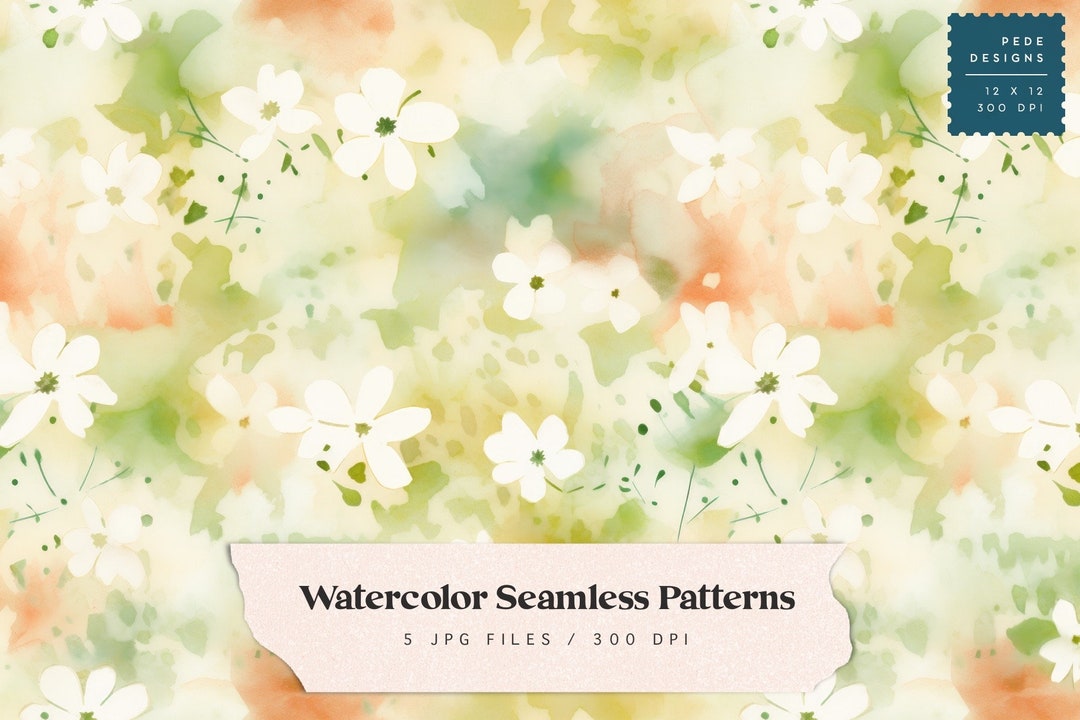 Watercolor Floral Digital Paper, Watercolor Spring Pattern, Seamless ...