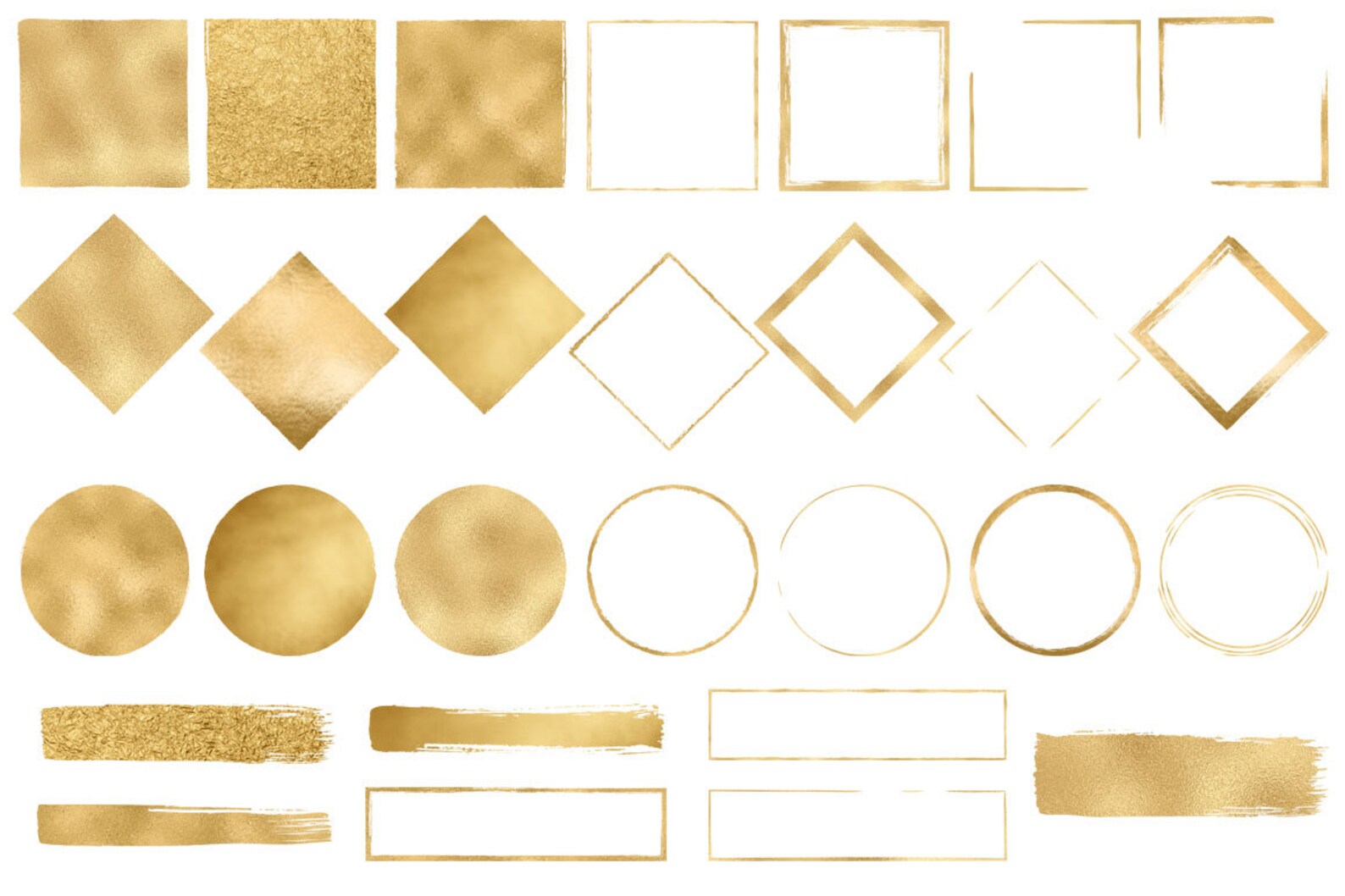 Gold Design Elements Gold Brush Strokes Foil Glitter - Etsy