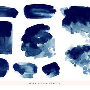 Watercolor Strokes Clipart, Rose Gold Glitter, Navy Blue Watercolor ...