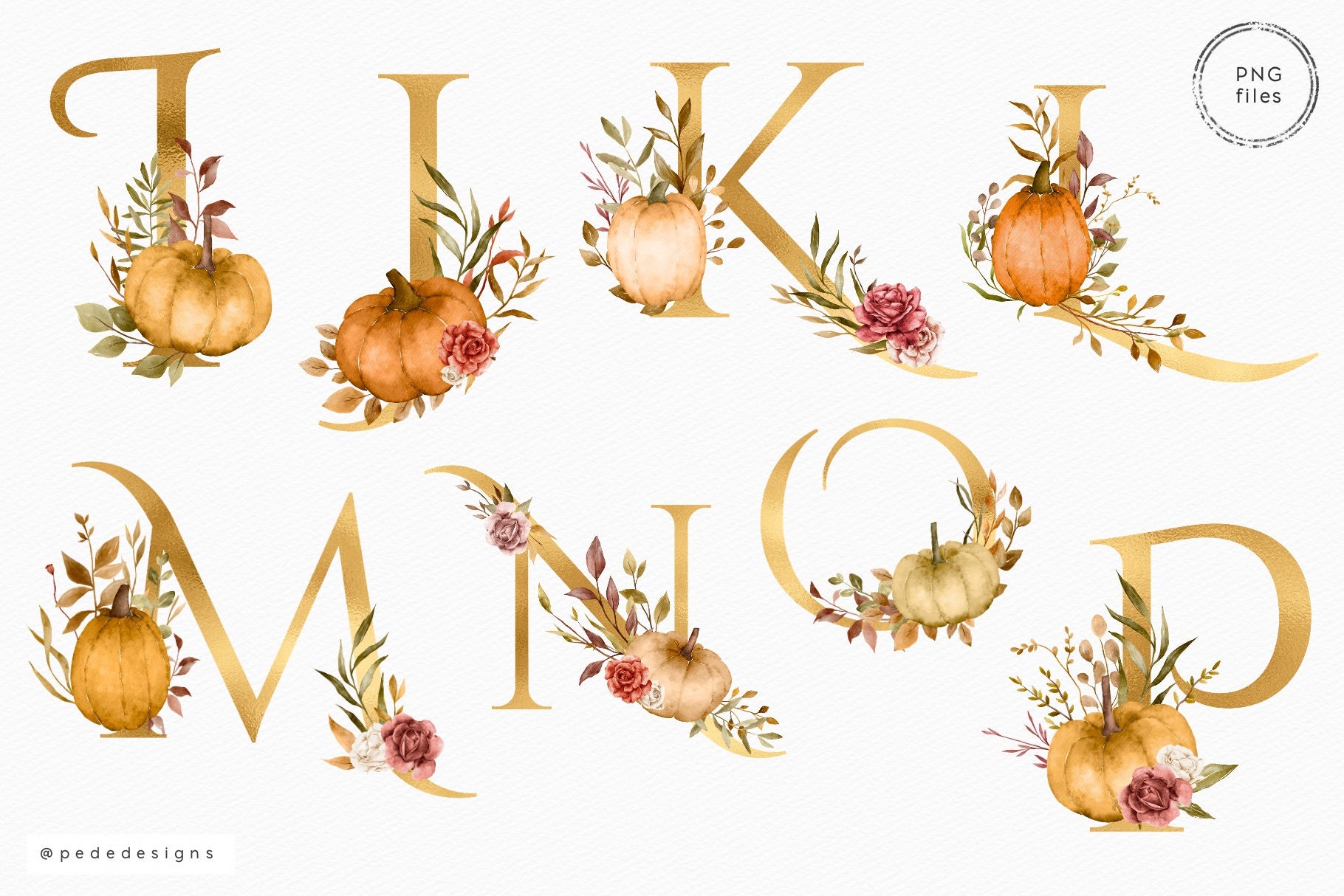 Decorative Alphabet Clipart Letters With Leaves & Flowers - Etsy