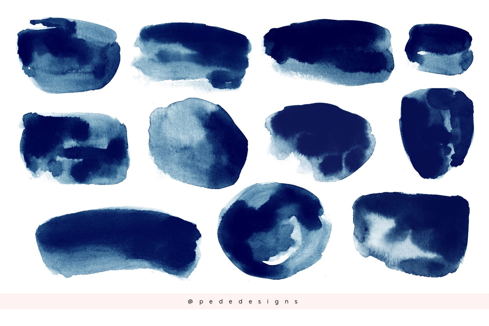 Watercolor Strokes Clipart Gold Glitter Navy Blue Watercolor - Etsy