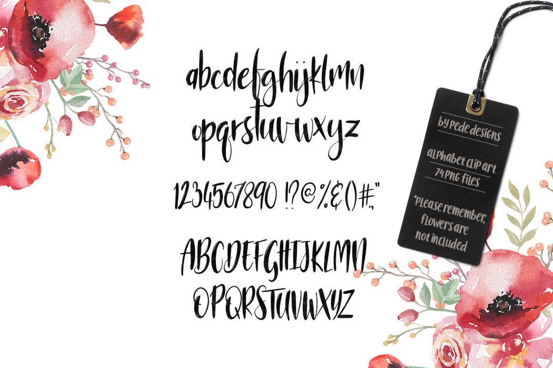 Black Watercolor Alphabet Clipart Watercolor Numbers Black - Etsy