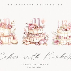 Cakes With Numbers Clipart, Birthday Clipart, Anniversary Png, Dessert ...