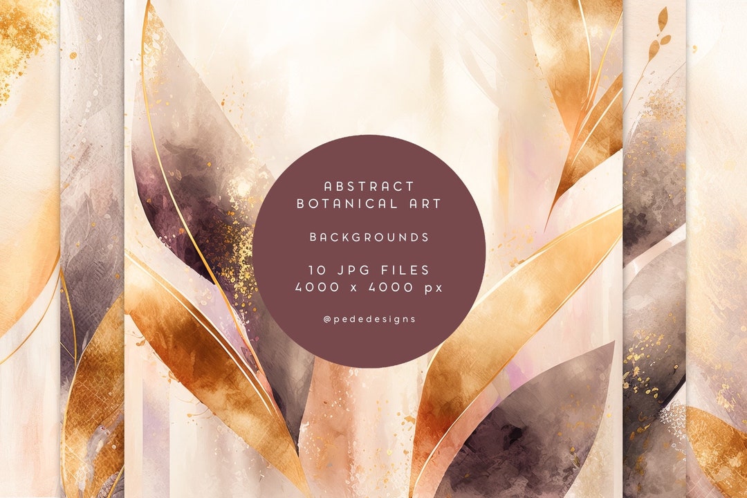 Abstract Backgrounds, Botanical Art, Digital Paper Pack, Leafy ...