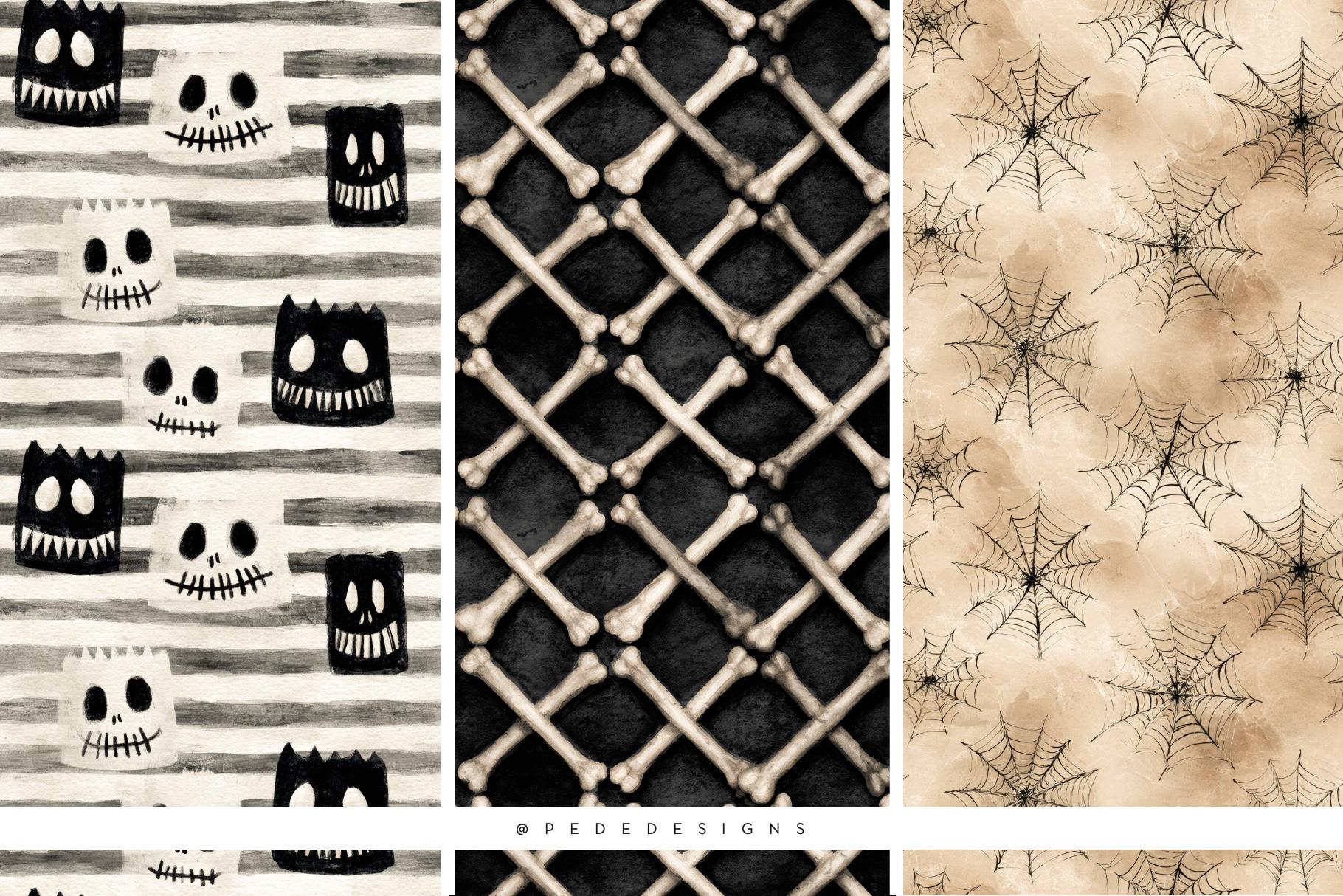 Halloween Digital Paper Pack: Ghost, Spiderweb, Stripes & Plaid ...