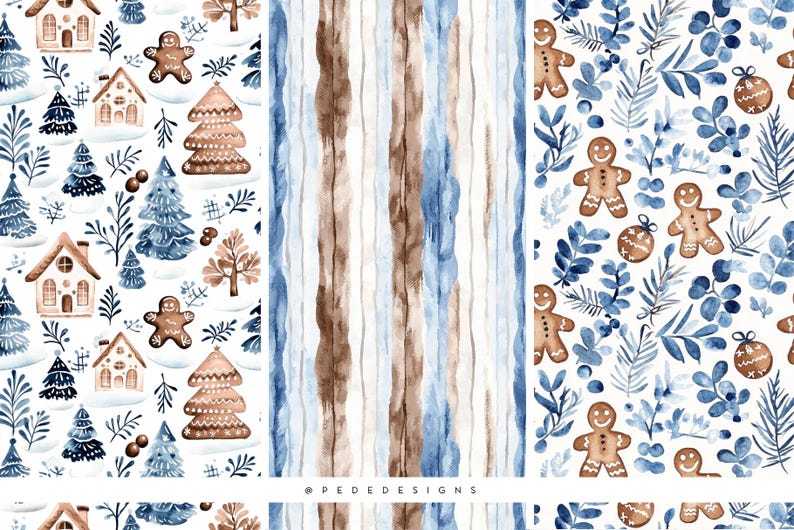 Hot Cocoa Cozy Nights Watercolor Digital Papers (seamless Patterns) - Etsy